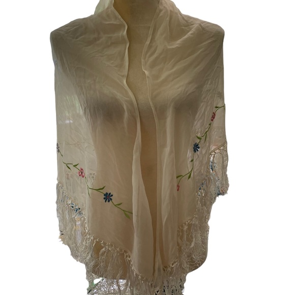 Helen Welsh | Accessories | Helen Welsh 0 Silk Scarf Shawl Ivory ...